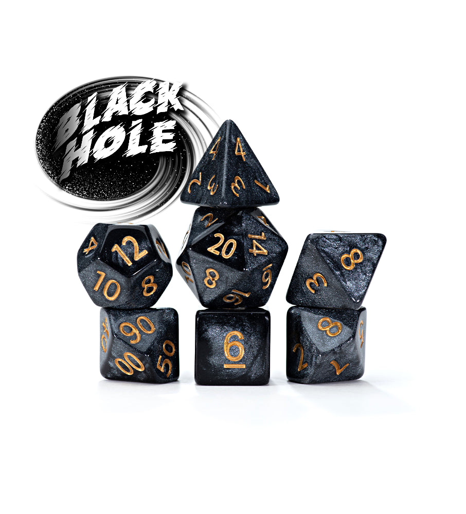 Gate Keeper Dice: Black Hole Mercurial Dice 7 Die Set – Gongaii Games