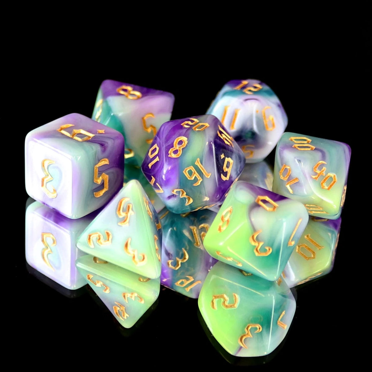 Die Hard Dice: 7pc RPG Set - Siberian Iris – Gongaii Games